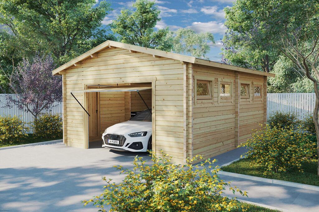 Autotalli paketti "Malli J" 29m² / 5 x 6 m / 70 mm - Hansatalo24